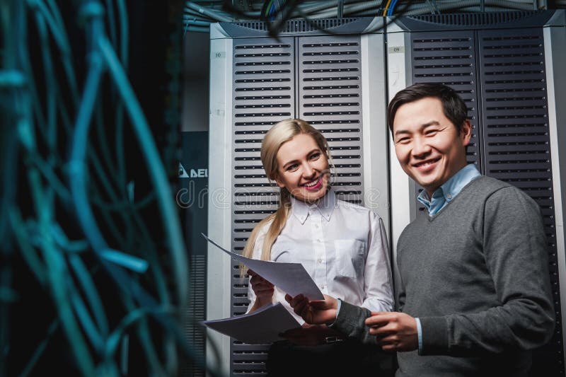 Young Engineers Businessmen in Server Room Stock Photo - Image of ...