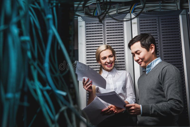 Young Engineers Businessmen in Server Room Stock Photo - Image of ...