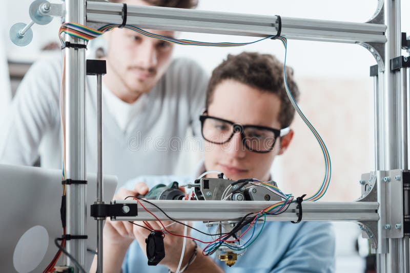 Young Engineers 3D Printing Stock Photo - Image of research ...