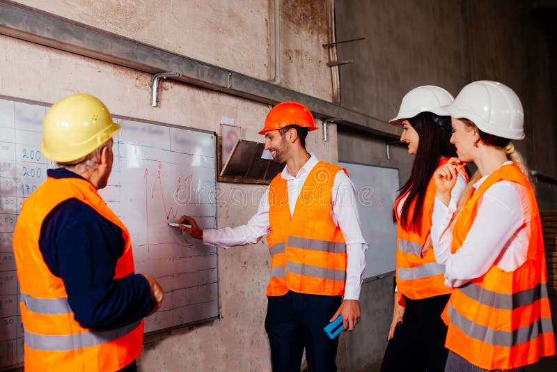 The Young Engineers are Practicing at the Factory Stock Image - Image ...