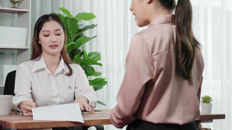 Young and Enthusiastic Candidate Interview with HR Manager in Office ...