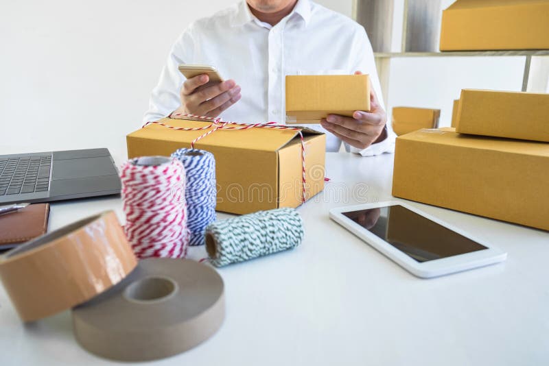 Young Entrepreneur Business Owner Work at Home, Small Business Startup ...