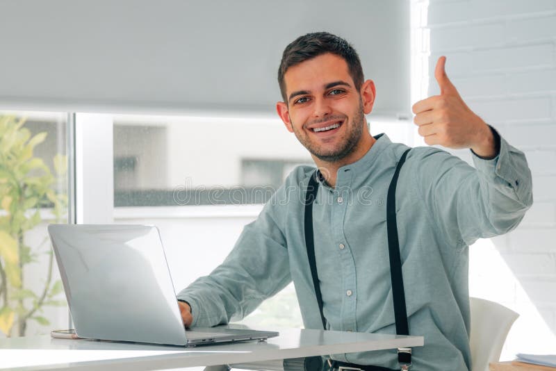 Entrepreneur Working with Computer Stock Image - Image of cyberspace ...