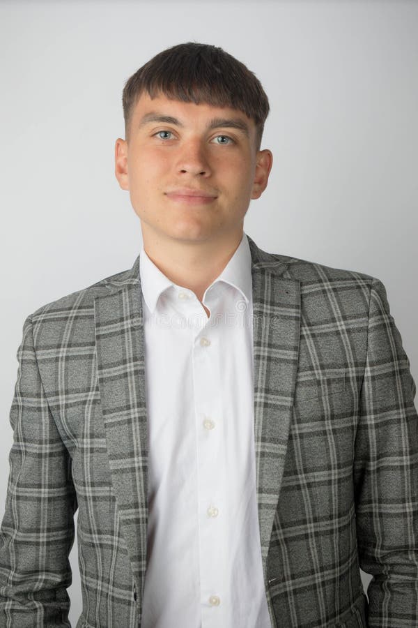 Young Entrepreneur Wearing a Suit Jacket and Open Neck Shirt Stock ...