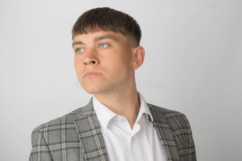 Young Entrepreneur Wearing a Suit Jacket and Open Neck Shirt Stock ...