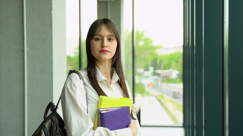 Young European Student Girl in University Stock Video - Video of ...