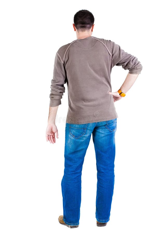 Young Expert Looks Ahead. Rear View Stock Image - Image of businessman ...