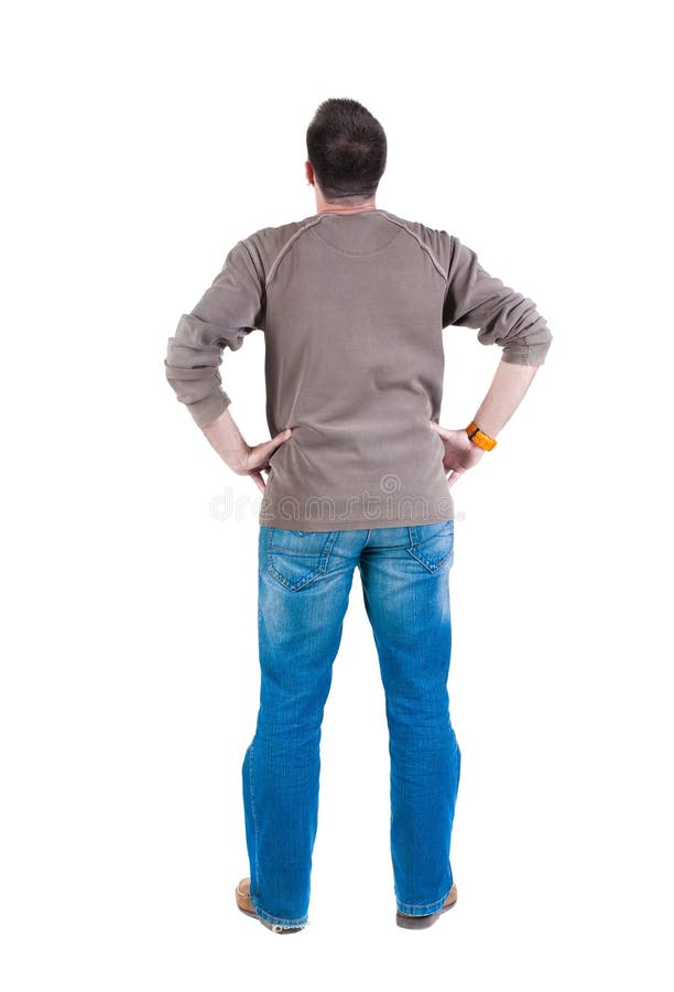 Young Expert Looks Ahead. Rear View Stock Image - Image of casual ...