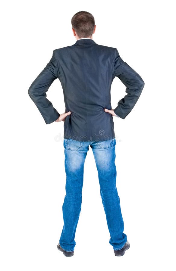 Young Expert Looks Ahead. Rear View Stock Photo - Image of looking ...