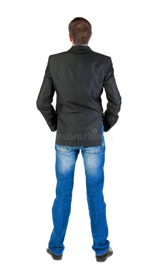 Young Expert Looks Ahead. Rear View. Stock Photo - Image of dressed ...