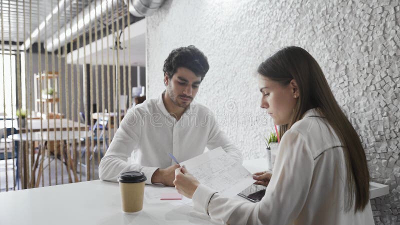 Young Experts are Working and Talking at Table in Leading Company ...