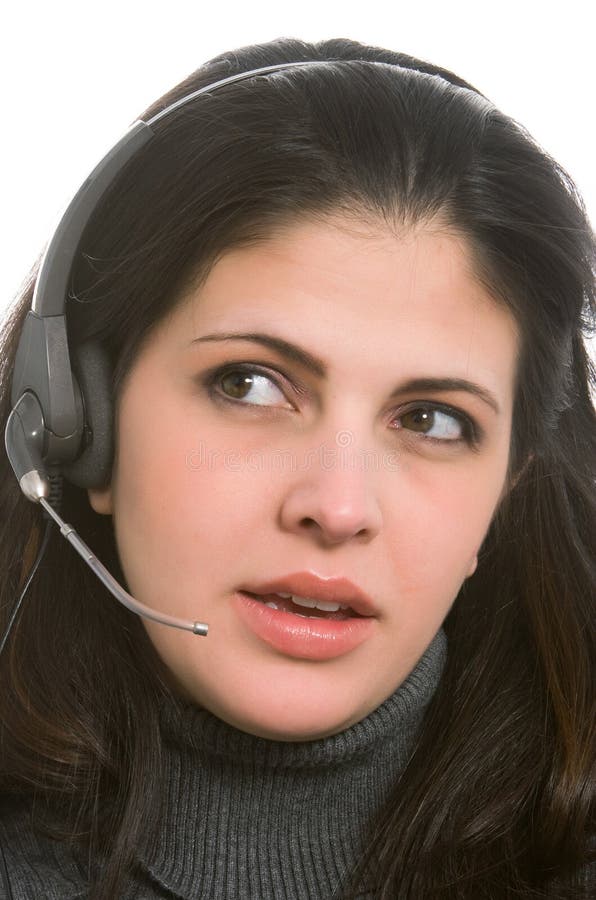 Woman with headset stock image. Image of professional - 29760117