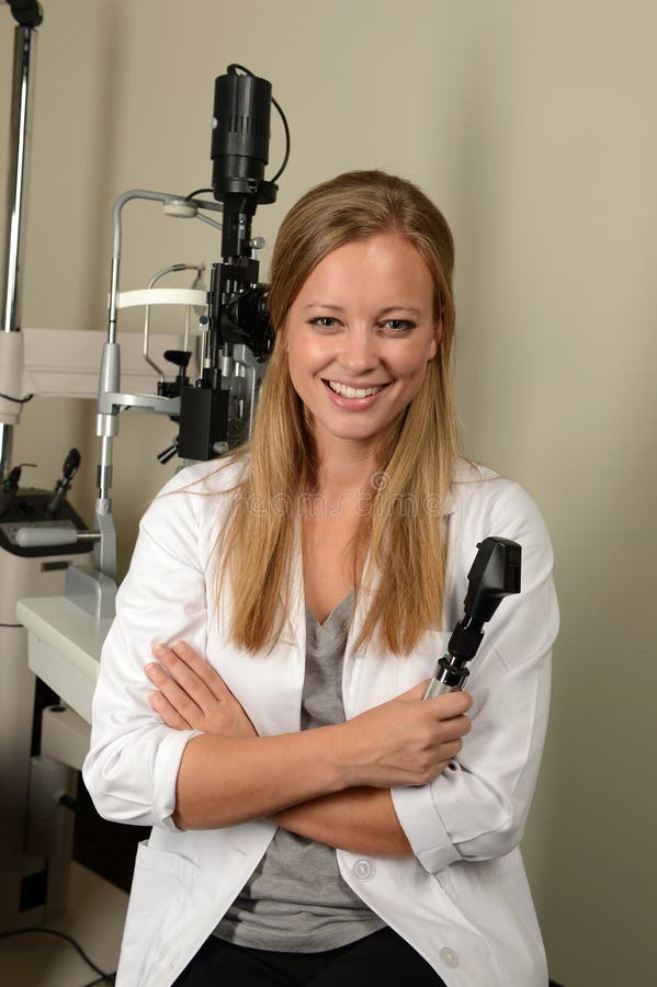Young Eye Doctor in Her Office Stock Image - Image of optician, healthy ...