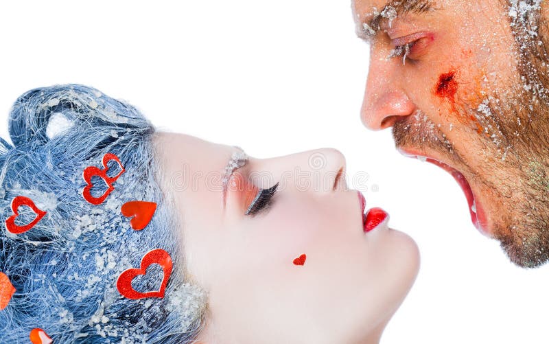 Young Faces Covered in Frost Makeup Stock Photo - Image of couple ...