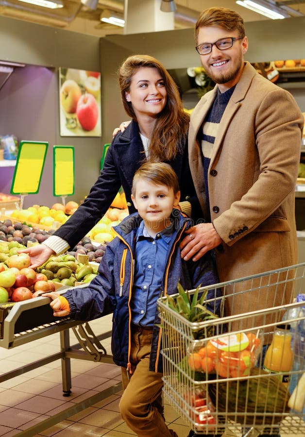 Family grocery shopping. stock image. Image of grocery - 2038273