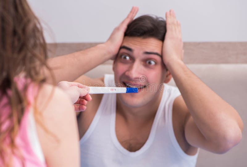 The Young Family with Pregnancy Test Results Stock Photo - Image of ...
