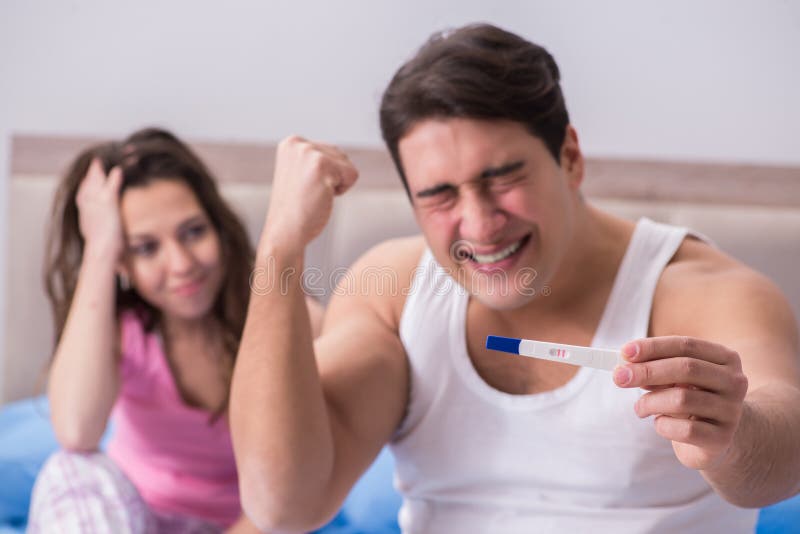 The Young Family with Pregnancy Test Results Stock Image - Image of ...