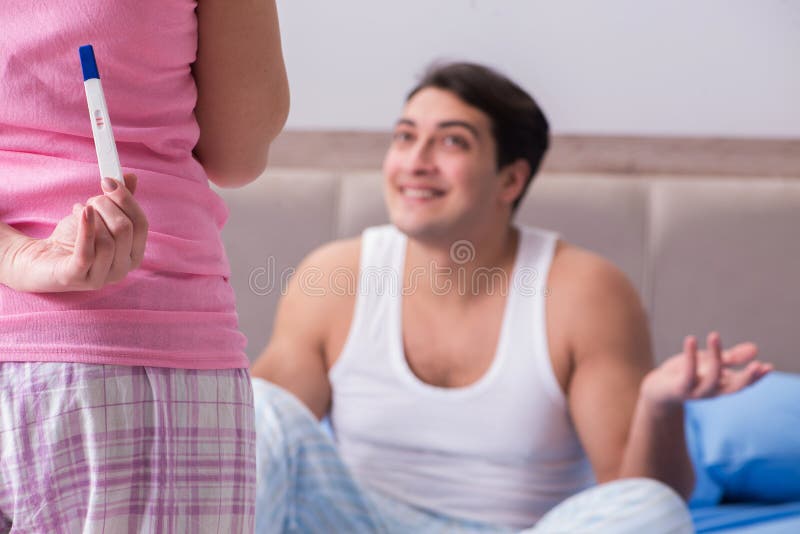 The Young Family with Pregnancy Test Results Stock Image - Image of ...