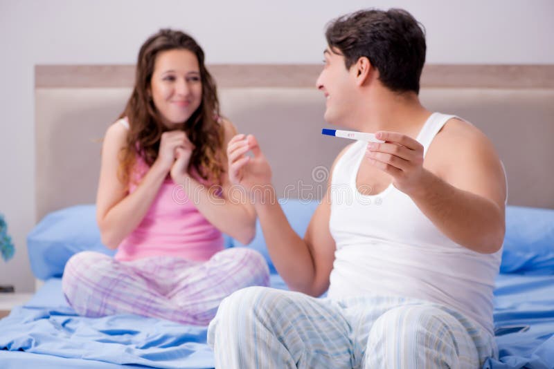 The Young Family with Pregnancy Test Results Stock Image - Image of ...