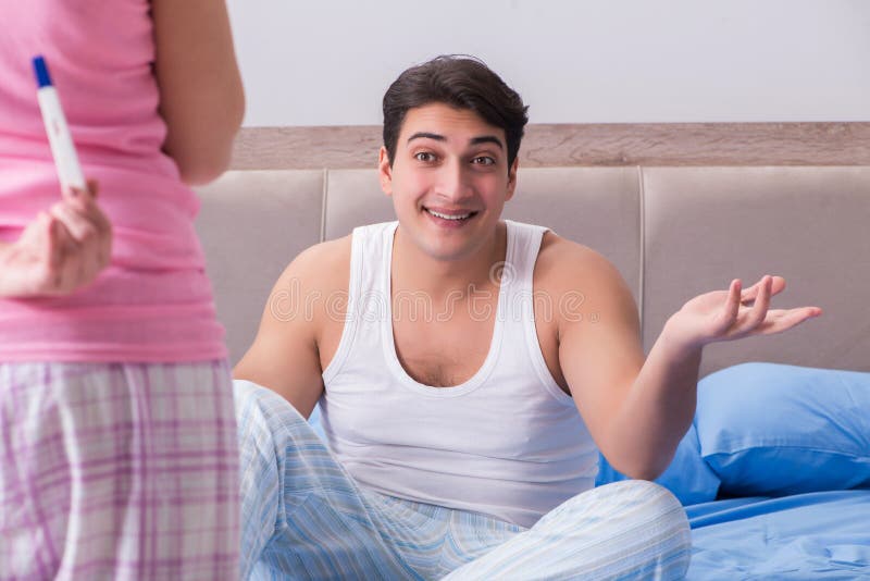 The Young Family with Pregnancy Test Results Stock Photo - Image of ...