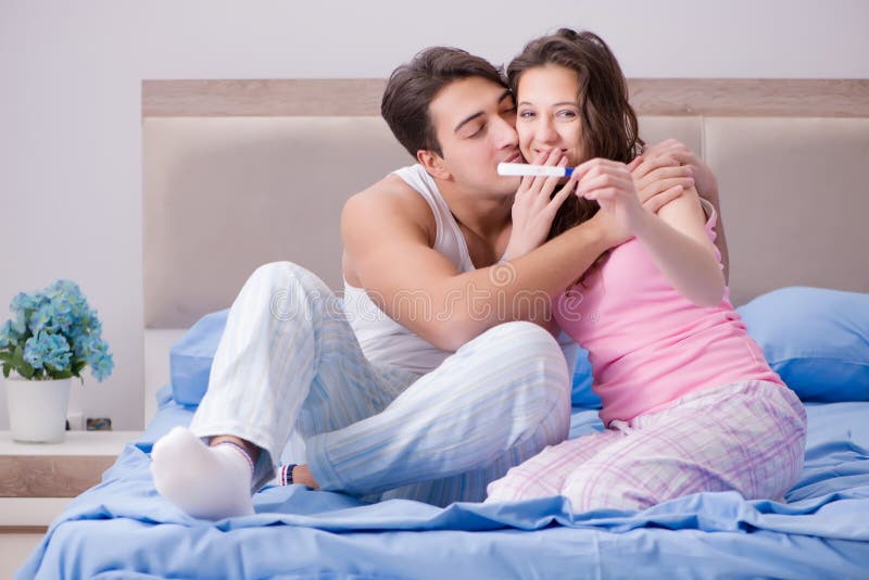 The Young Family with Pregnancy Test Results Stock Photo - Image of ...