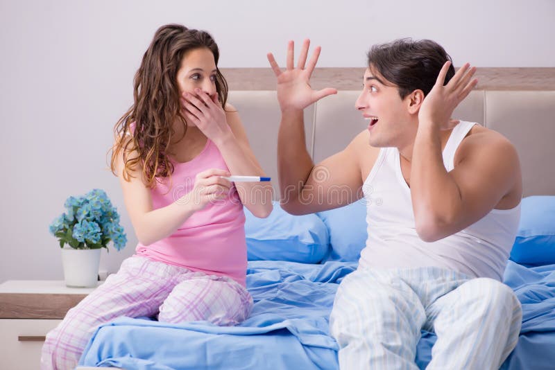 The Young Family with Pregnancy Test Results Stock Image - Image of ...