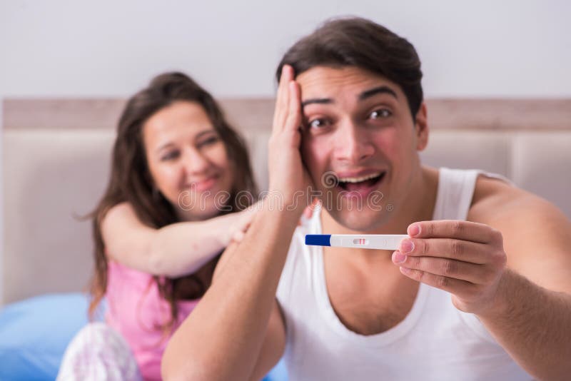 The Young Family with Pregnancy Test Results Stock Photo - Image of ...