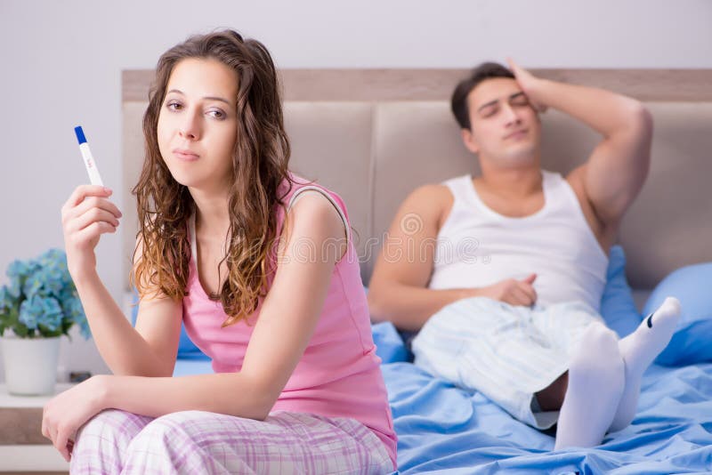 The Young Family with Pregnancy Test Results Stock Image - Image of ...