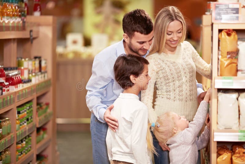 Family shopping stock image. Image of family, shelves - 30013461