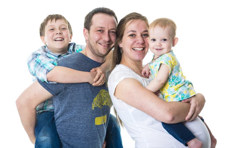 Young family with two kids stock photo. Image of enjoying - 74548350