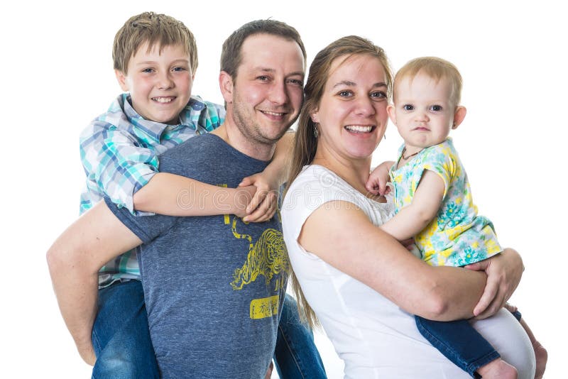 Young family with two kids stock photo. Image of female - 74550390