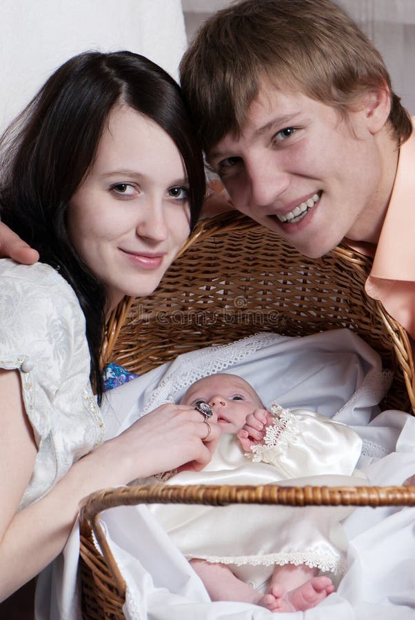 Young family on the white stock image. Image of conceptual - 18166009