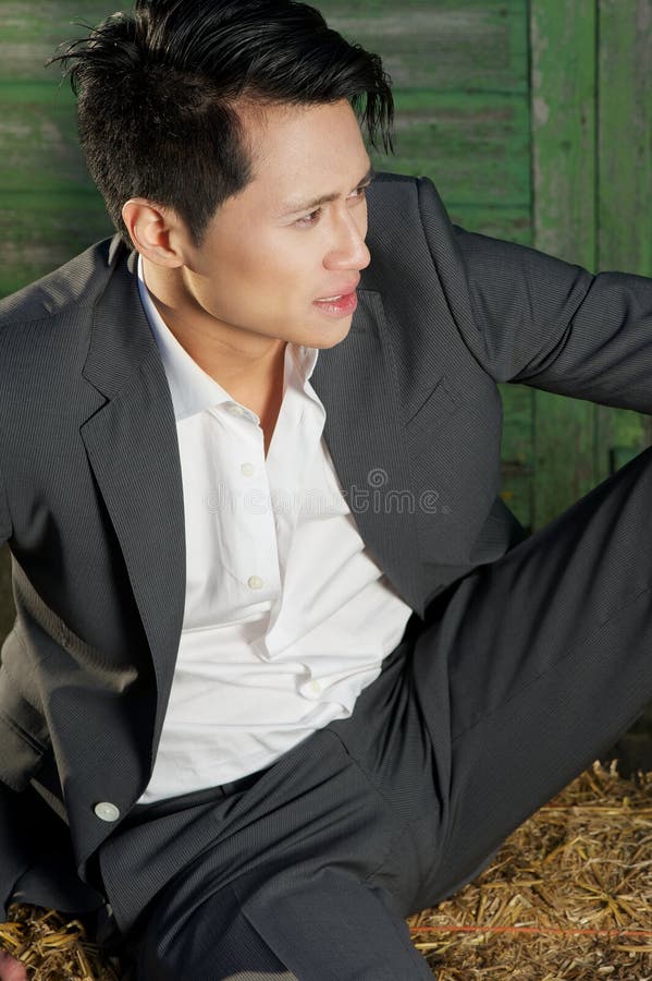 Young Fashion Man Sitting stock photo. Image of occupation - 27738960