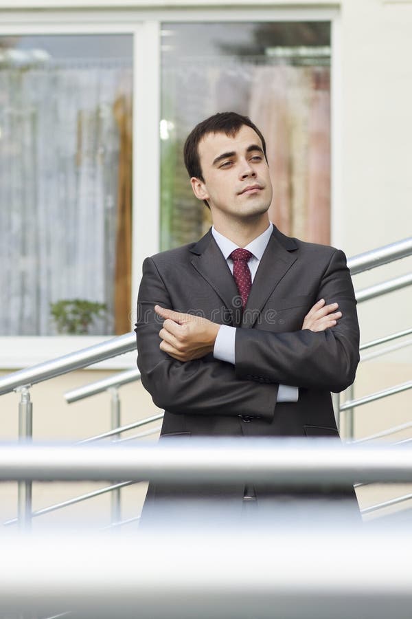 Businessman Standing on the Threshold Stock Image - Image of adult ...