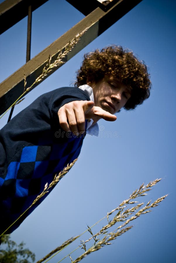 Young Fashionable Man Pointing Stock Image - Image of white, stalk ...