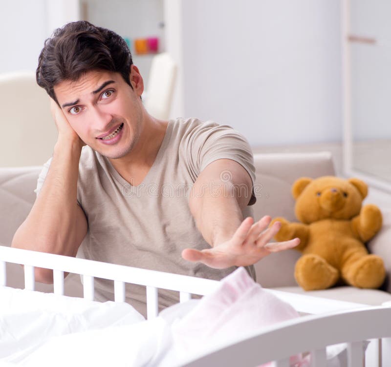 Young Father Dad Frustrated at Crying Baby Stock Image - Image of loud ...