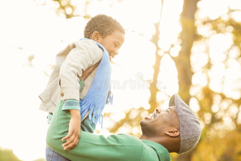 Young Boy on Father S Back Playing Airplane Stock Image - Image of ...