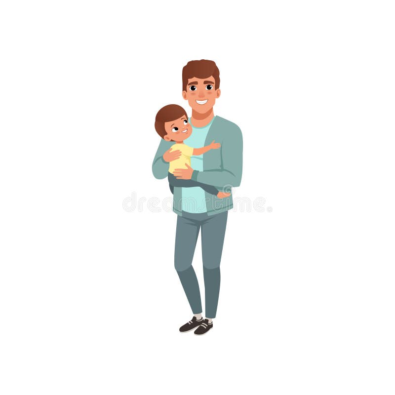 Dad His Son Holding Hands Stock Illustrations 186 Dad His Son Holding