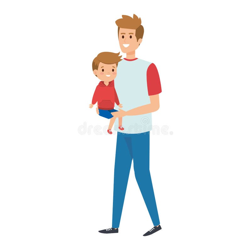 Young Father with Son Characters Stock Illustration - Illustration of ...