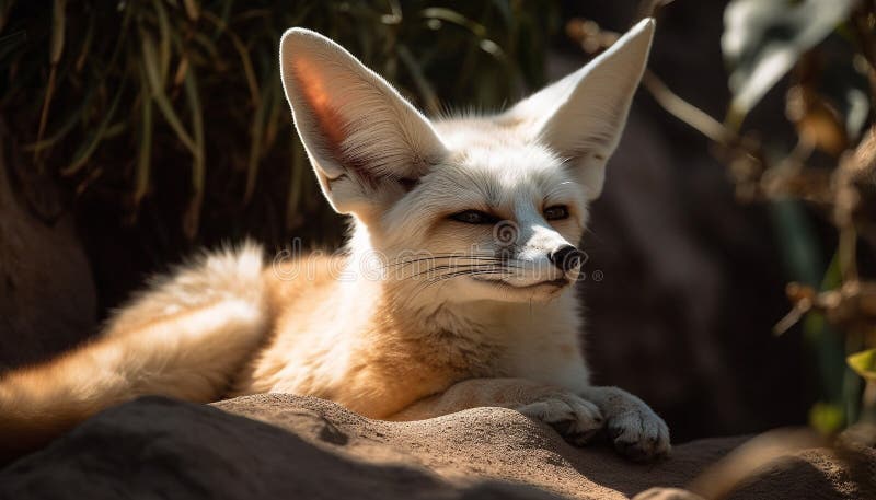 Young Feline Red Fox Sitting in Grass, Looking Alertly Generated by AI ...
