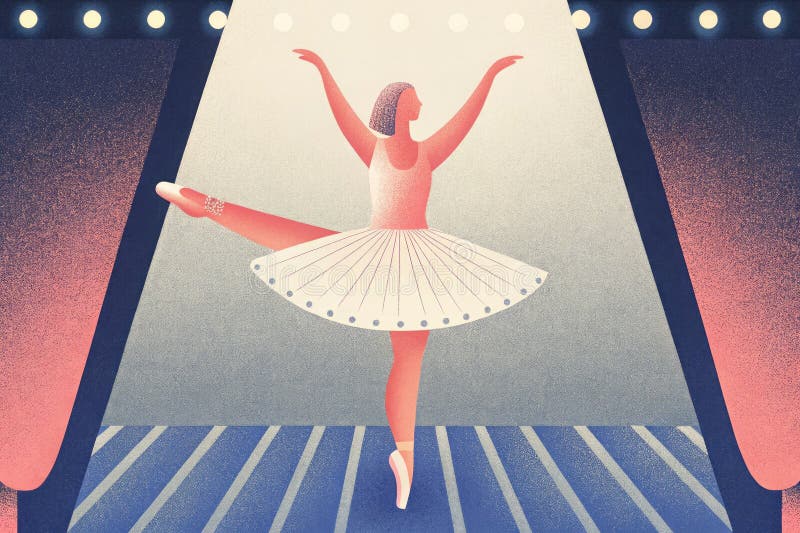 Young Female Ballerina Performing Under Spotlight on Stage Stock ...