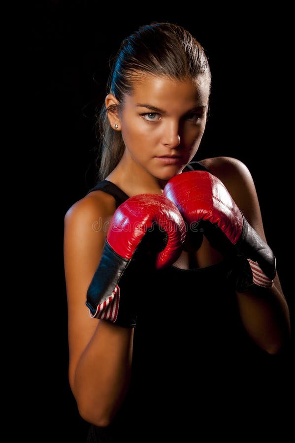 Female Boxer in the Gym stock image. Image of muscle - 98692173