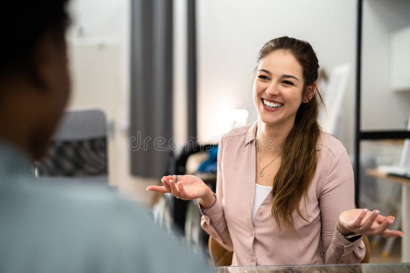 Young Female in Business Job Interview Stock Image - Image of lady ...