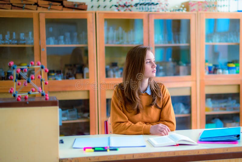 Teenager Girl in Math Class Overwhelmed by the Math Formula. Pressure ...