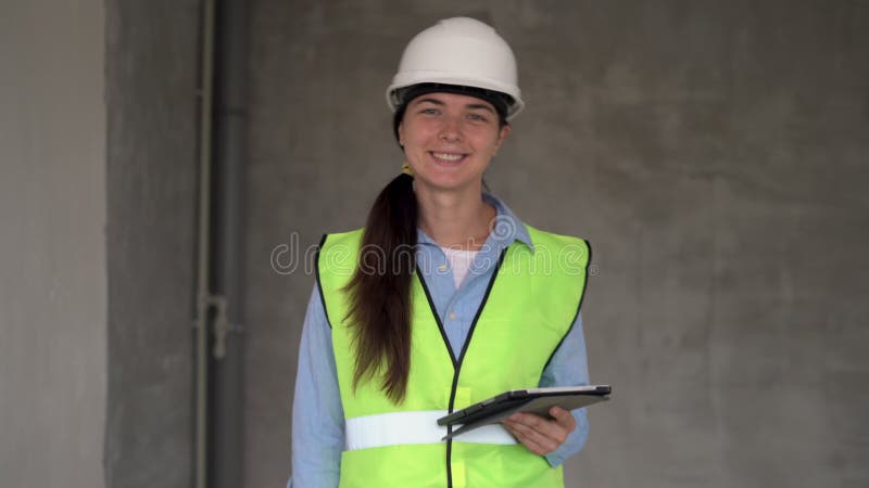 Young Female Construction Engeneer Worker Project Manager with Tablet ...