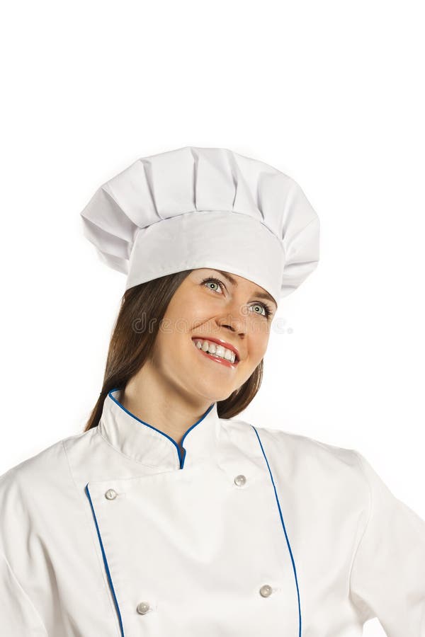 Young Female Cook Looking at Camera and Smiling Stock Photo - Image of ...