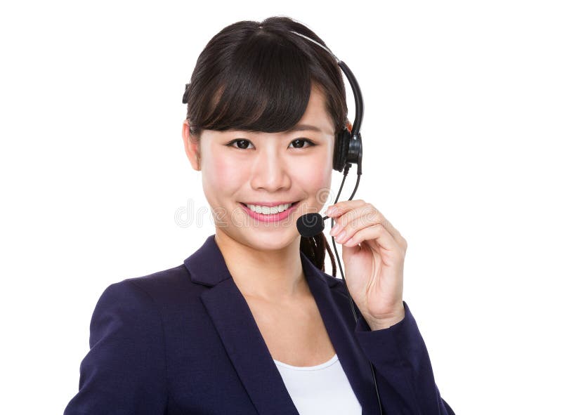 Young Customer Service Girl Stock Image - Image of asia, headphone ...