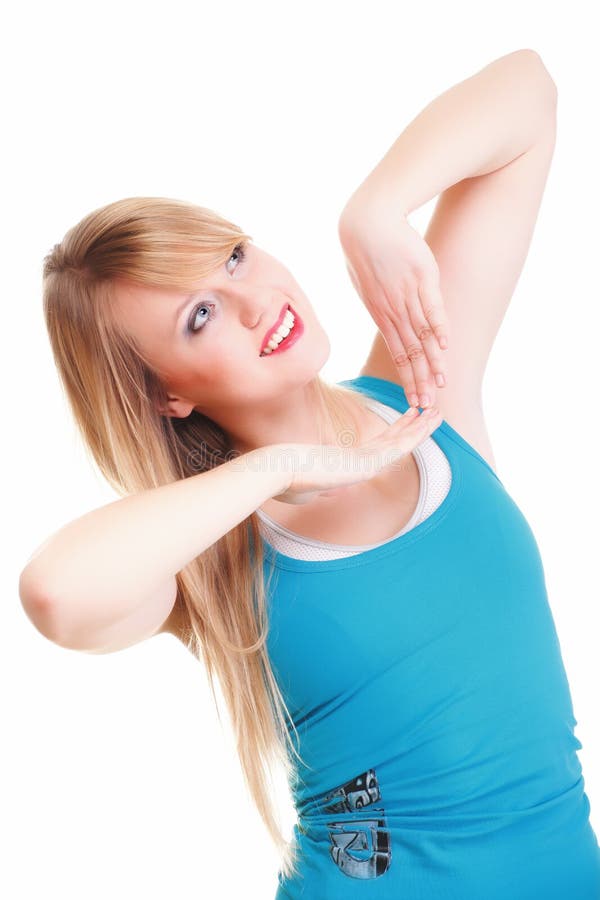 Female Aerobics/fitness Trainer in Dancing Pose Stock Photo - Image of ...