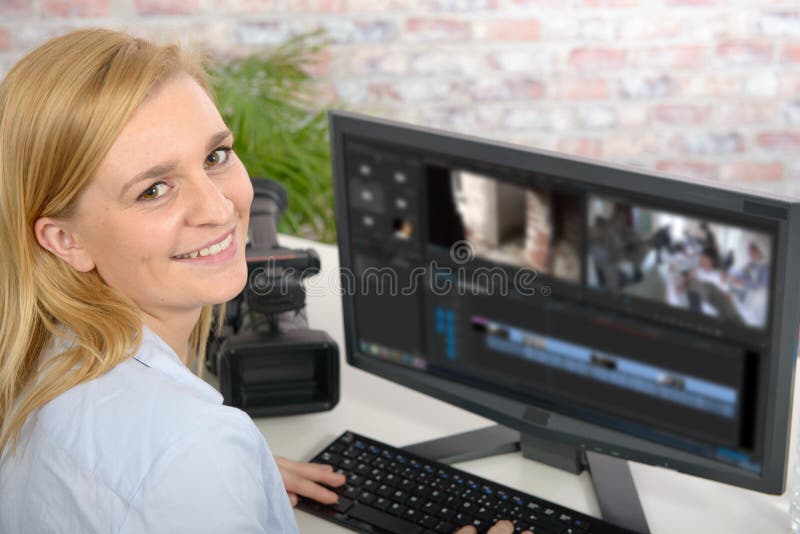 Video Editing with Laptop. Professional Editor. Stock Photo - Image of ...