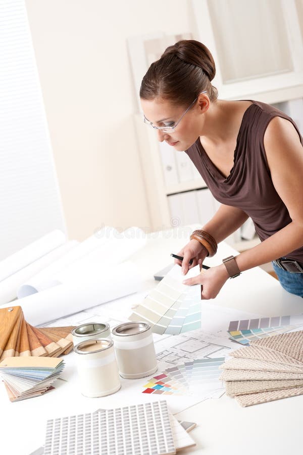 Young Female Designer Working with Color Swatches Stock Photo - Image ...